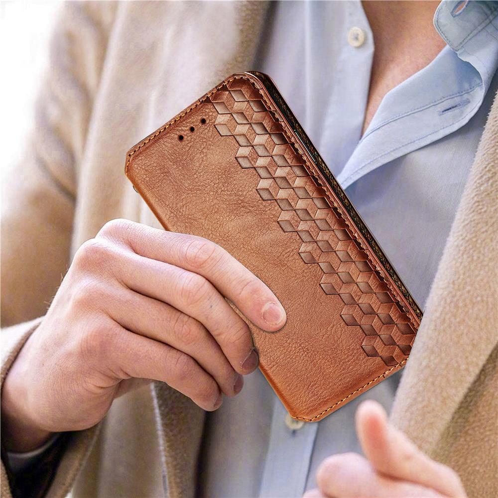 Business Style Slim Fashion Magnetic Automatic Suction Leather Flip ...